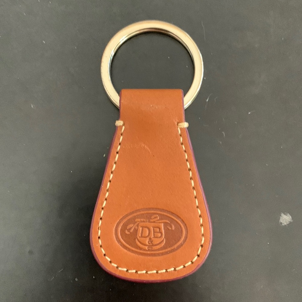 Dooney & Bourke Leather Key Fob - Saddle Leather - Gem
